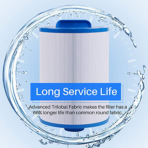 POOLPURE Replacement Filter for PWW50P4, 1 1/2" MPT Thread Screw in Filter, 2 Pack
