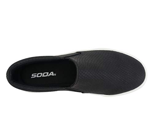 Soda Hike ~ Slip On Double Layer Foam Padded Cushion Sock Fashion Sneakers (Black Cobra, Numeric_5_Point_5) …