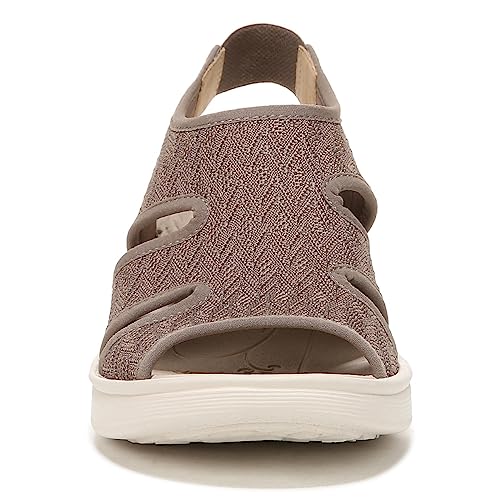 BZees Womens Daytona Slip-on Wedge Sandal, Morel Chevron, 7 Wide US