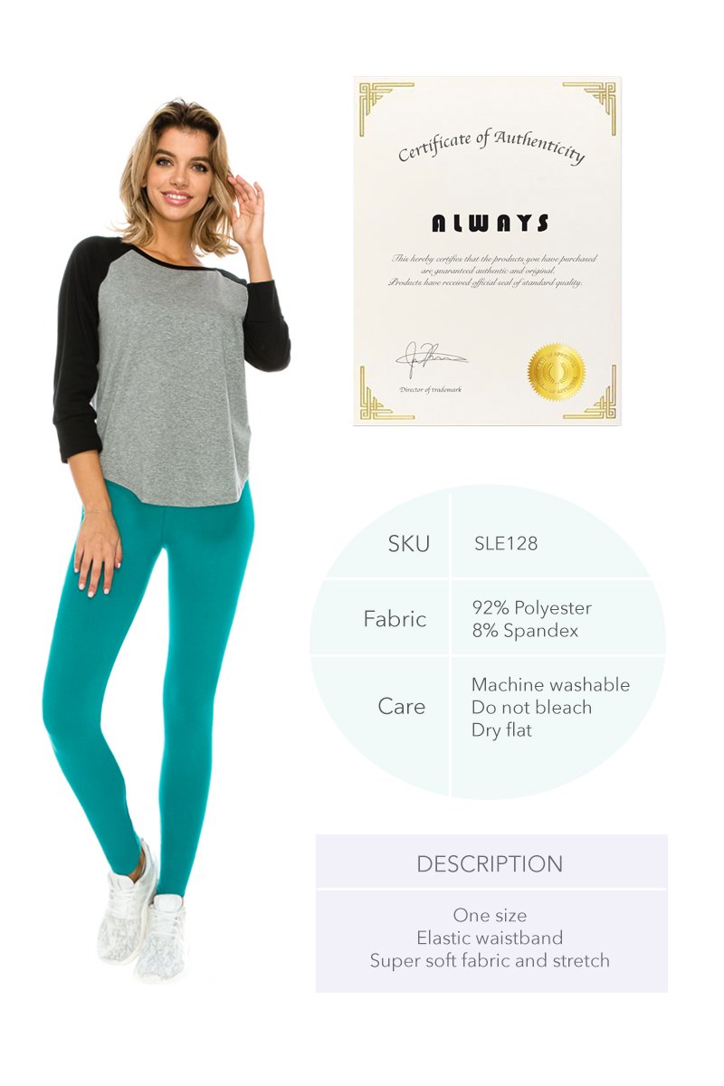 ALWAYS High Waisted Leggings for Women - Soft Comfortable Basic Casual Everyday Wear Tummy Control Black One Size