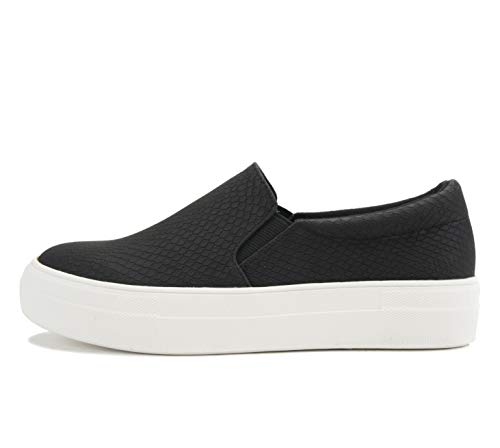 Soda Hike ~ Slip On Double Layer Foam Padded Cushion Sock Fashion Sneakers (Black Cobra, Numeric_5_Point_5) …