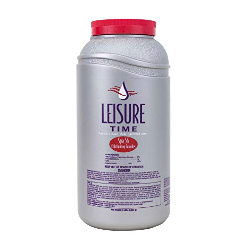 LEISURE TIME E5 Spa 56 Chlorinating Granules for Hot Tubs, 5 lbs & Leisure Time 30241A Foam Down Cleanser for Spas and Hot Tubs, 32 fl oz (Package May Vary)