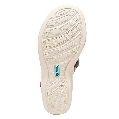 BZees Womens Daytona Slip-on Wedge Sandal, Morel Chevron, 7 Wide US