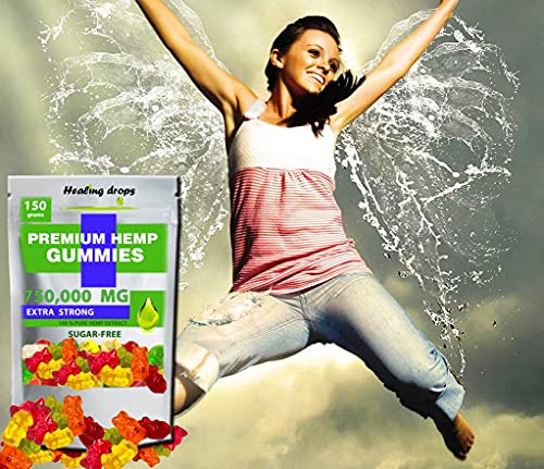 Hemp Gummies 750,000mg Premium Organic Sugar-Free Natural Health Support High Potency Rich in Vitamins B E C D Omega 3 6 9 Super Gummy Bears