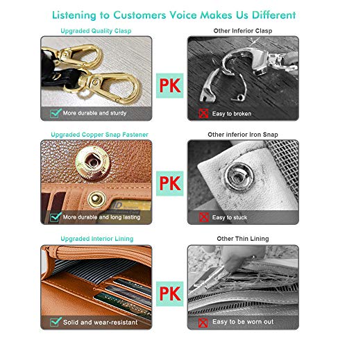 nuoku Women Small Crossbody Bag Cellphone Purse Wallet with RFID Card Slots 2 Straps Wristlet, Grey Bag