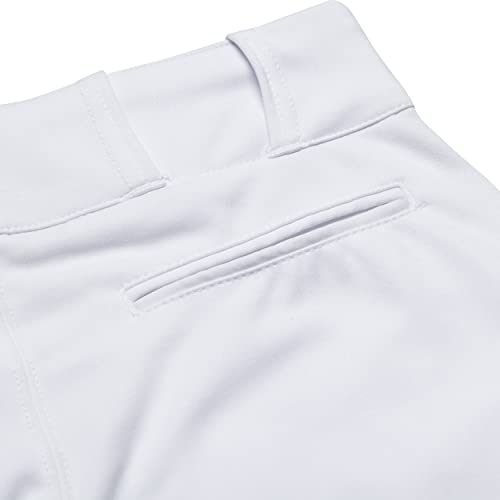 CHAMPRO Triple Crown OB Open-Bottom Loose-Fit Baseball Pant in Solid Color with Adjustable Inseam and Reinforced Sliding Areas, White, Adult Medium