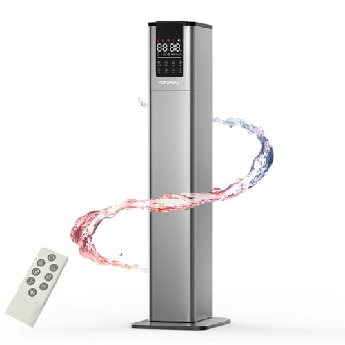 YOKEKON Humidifiers for Bedroom Large Room, 3.4Gal/13L Warm and Cool Mist Humidifiers for Home 1000 sq ft, Quickly & Evenly Humidify Whole House, Top Fill, Aroma Box, Baby Yoga Plants, Silver