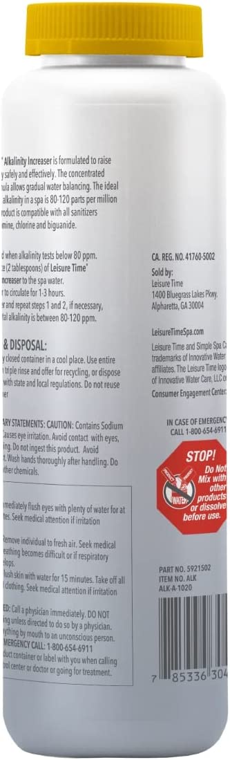 Leisure Time ALK Alkalinity Increaser Balancer for Spas and Hot Tubs, 1-Pack