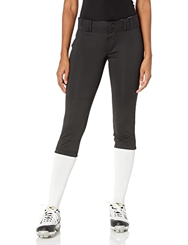 CHAMPRO Women's Tournament Traditional Low-Rise Polyester Softball Pant, Medium, Black