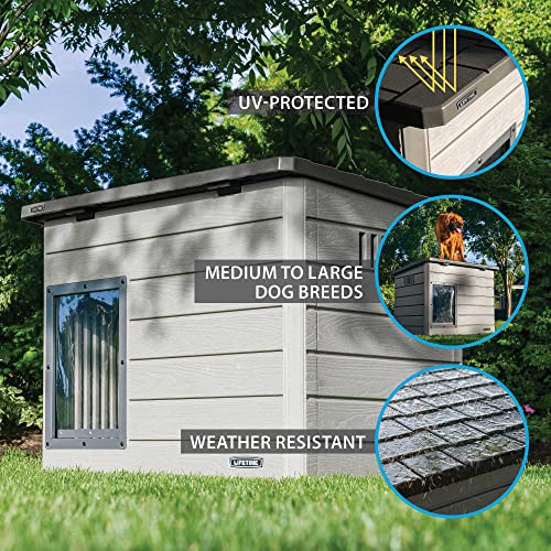 Lifetime Deluxe Dog House, Weather Protected with Adjustable Vents, Ideal Shelter for Medium to Large Dogs