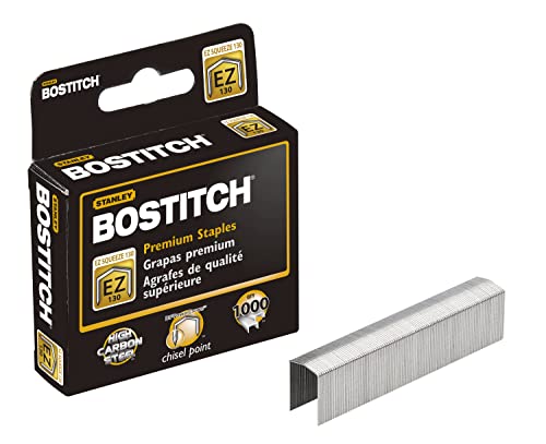 Bostitch EZ Squeeze 130 Sheet B8 PowerCrown Staples for Bostitch B8130, 1,000 Per Box (STCR130XHC)