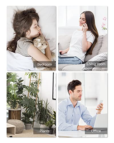 Humidifier for Bedroom Large Room, MORENTO 4.5L Top Fill Cool Mist Humidifier for Baby and Plants, Essential Oil Diffuser, Last up to 50Hrs with Night Light, Humidity Setting, Auto Shut-Off, Black
