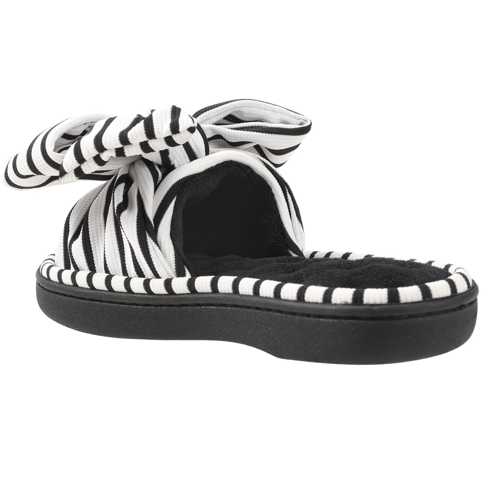 ULTRAIDEAS Women's Eurytides Slide Slippers Memory Foam House Shoes, Black, 5-6