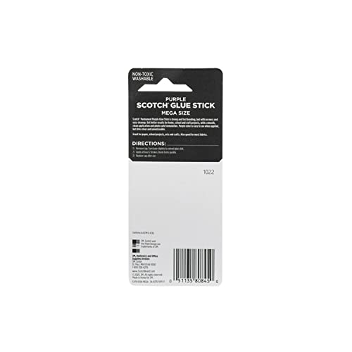 Scotch Mega Purple Glue Stick, 1.4 oz, Acid Free and Non-Toxic (6108-MEGA)
