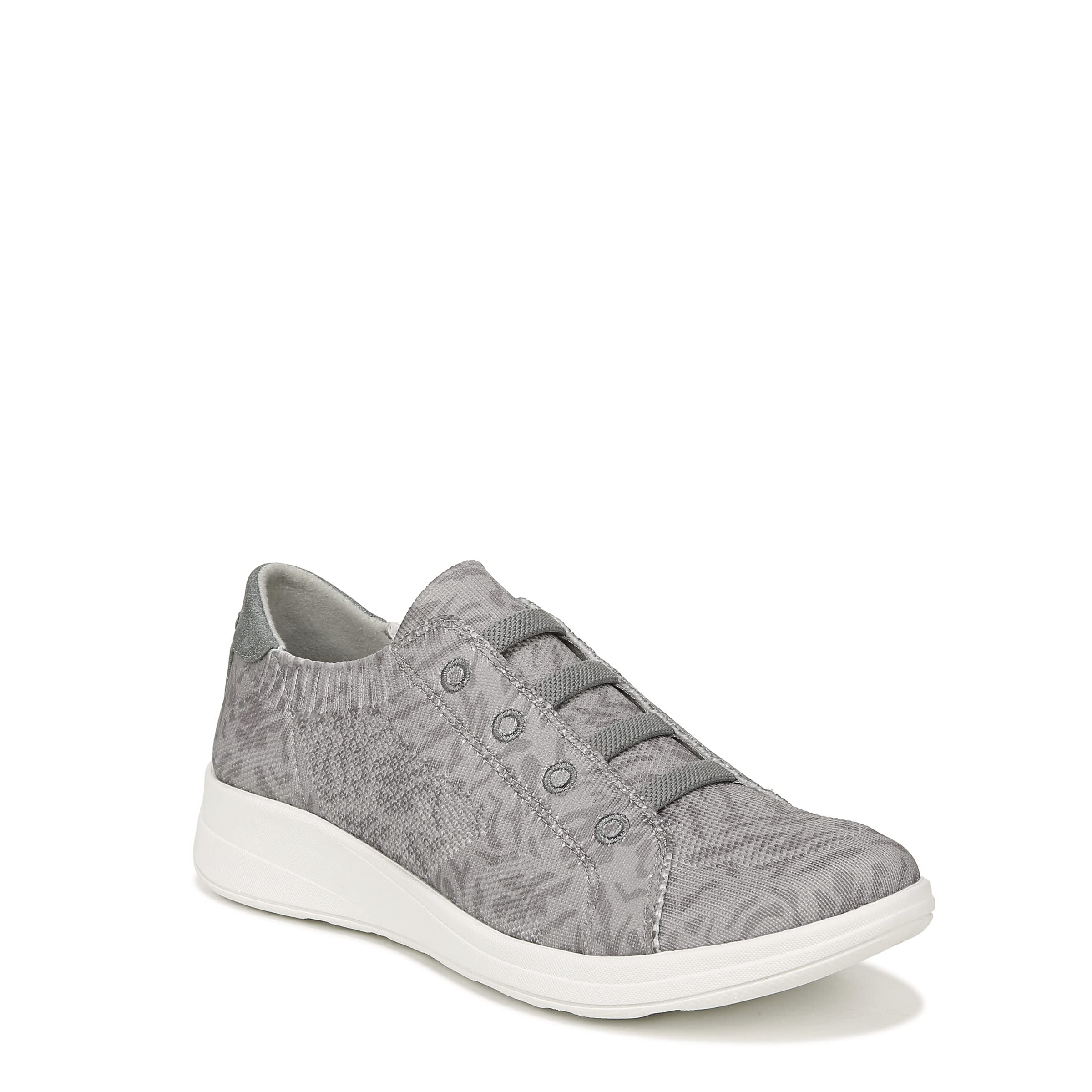 BZees Womens Golden Knit Slip-On Sneaker Grey 10 W