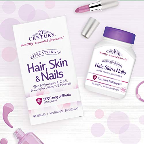 21st Century Hair, Skin and Nails Extra Strength Tablets, 90 Count (27847)