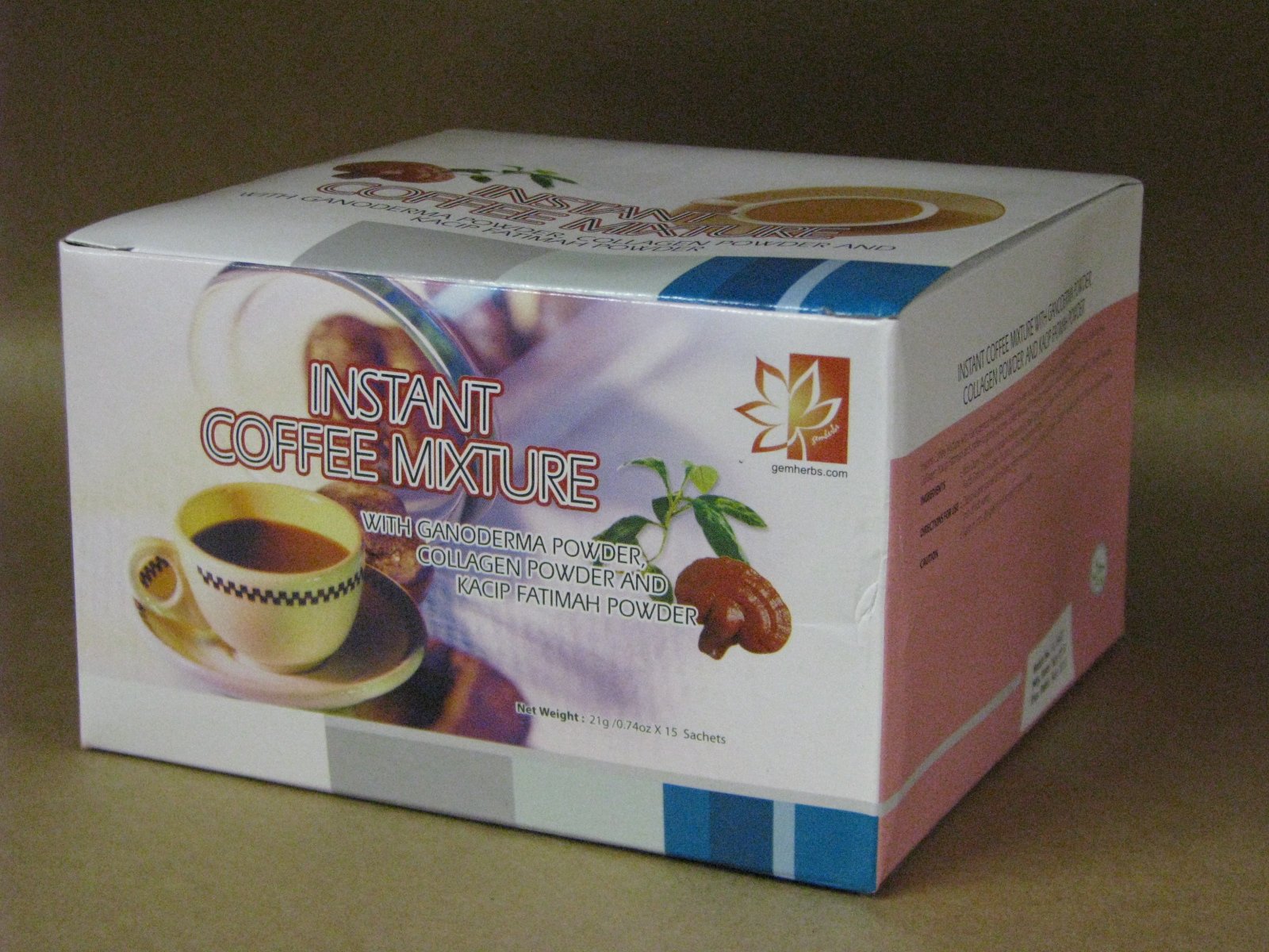 Healthy Hair Skin & Nails Coffee with Ganoderma, Collagen and Kacip Fahtima - 1 Box (15 sachets))