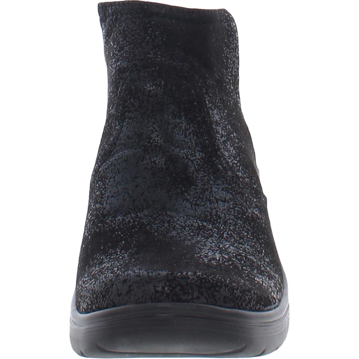 BZees Womens Weekend Faux Suede Shimmer Ankle Boots Black 8.5 Medium (B,M)