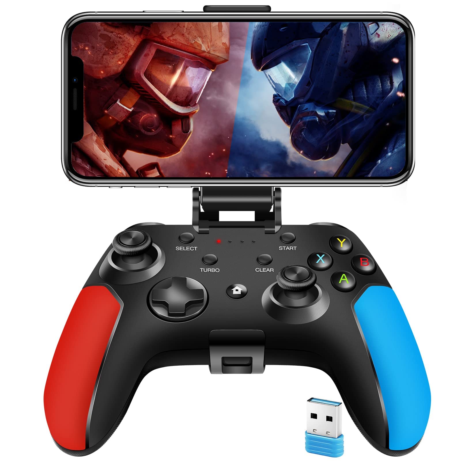 Wuzcon Wireless Controller for iPhone/Android/Windows/macOS/Steam Deck/Switch, Bluetooth Mobile Gaming Controller Gamepad for XBox Cloud Gaming and PS Remote Play