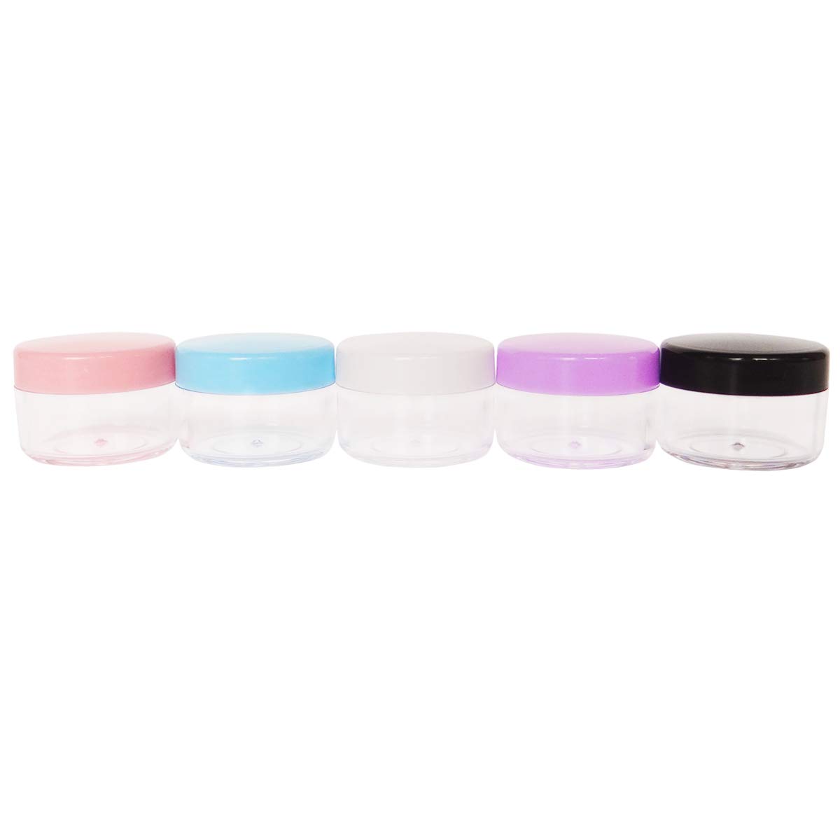Wopanxye 20pack 15ml Makeup Sample Jars, BPA Free, Small Empty Cosmetic Container, Plastic Round Pot Screw-up Cap Lid, Travel 15g Jar for Lip Gloss Scrubs Salves Ointments Facial Creams Bath Lotions