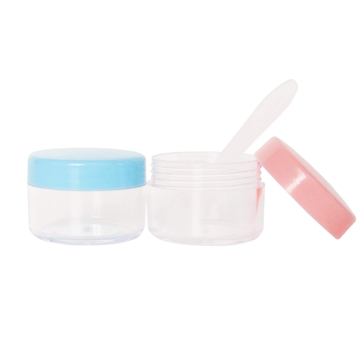 Wopanxye 20pack 15ml Makeup Sample Jars, BPA Free, Small Empty Cosmetic Container, Plastic Round Pot Screw-up Cap Lid, Travel 15g Jar for Lip Gloss Scrubs Salves Ointments Facial Creams Bath Lotions