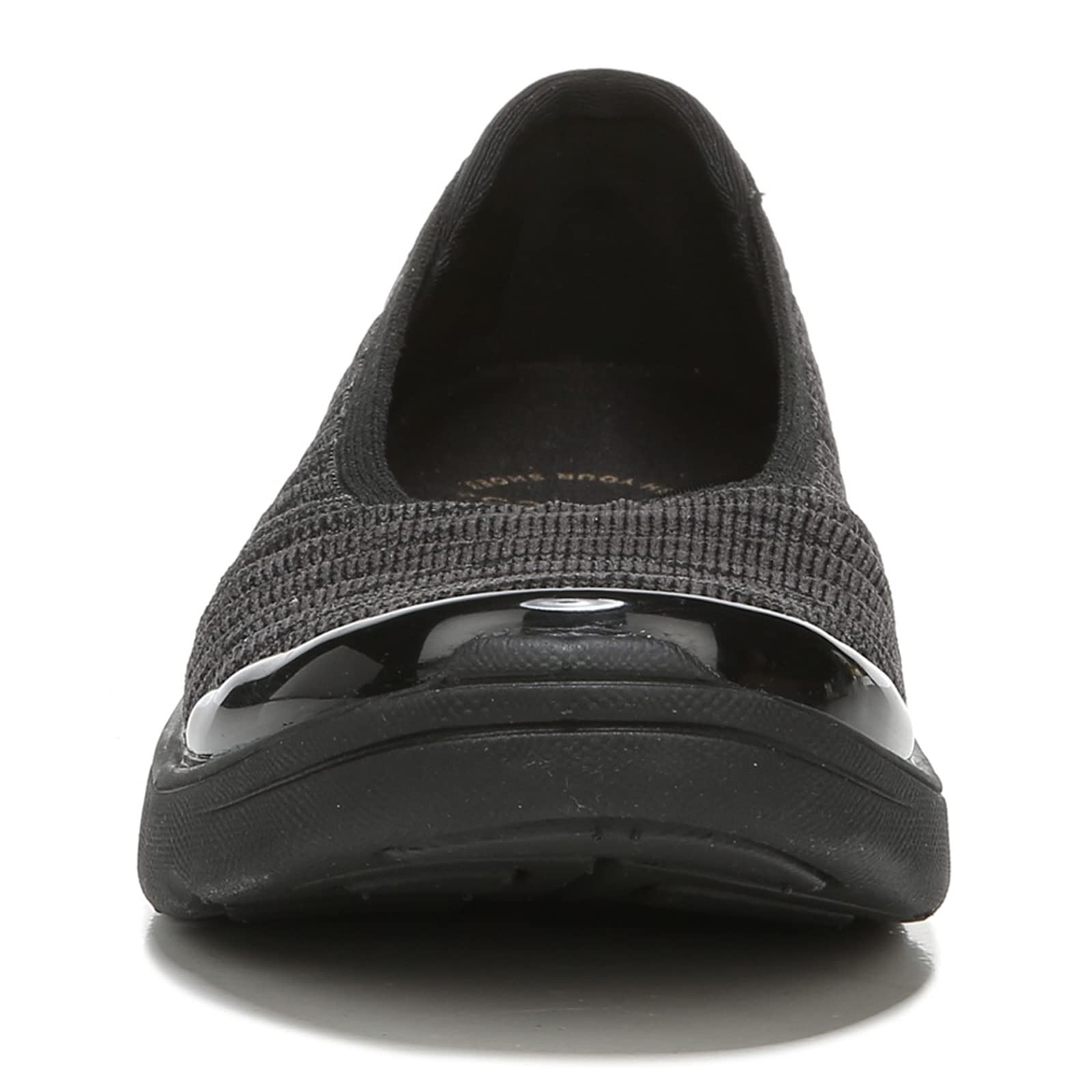 BZees Women's Legato Slip-On Flat Ballet, Black, 8