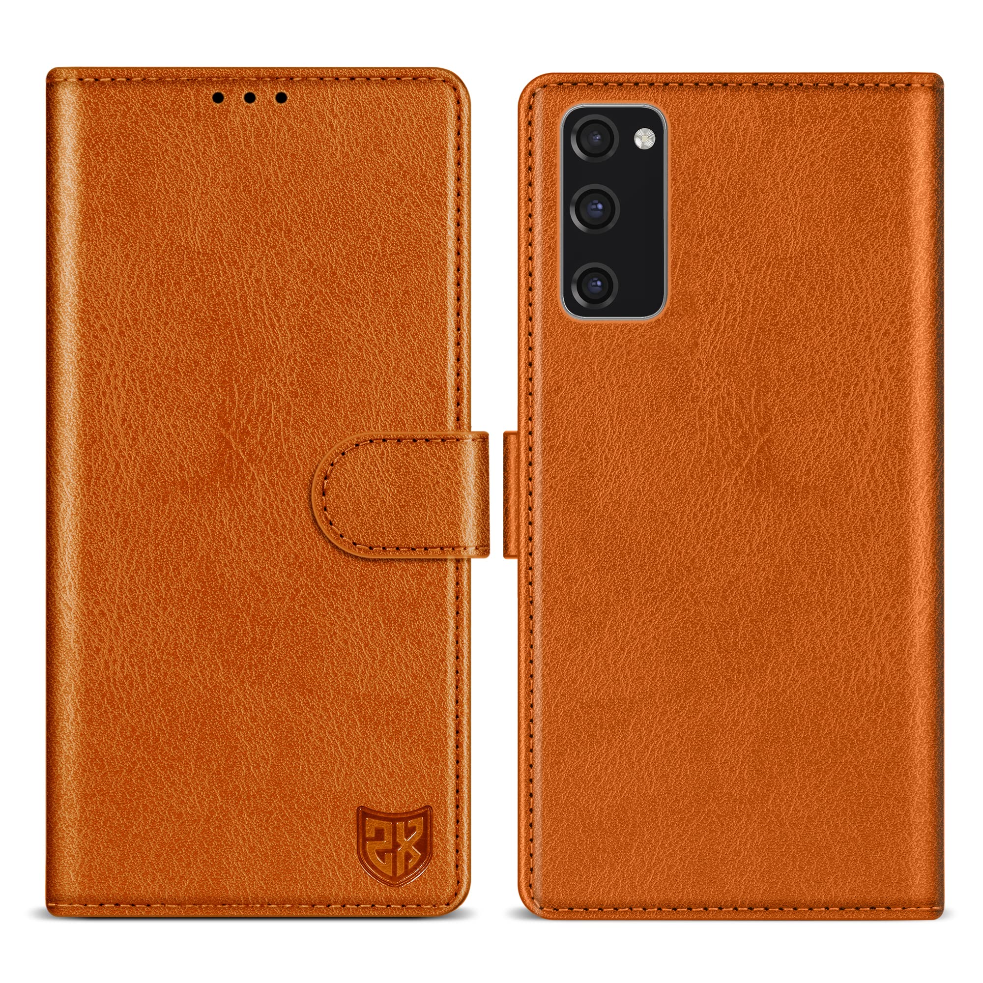 ZZXX for Samsung Galaxy S20 FE Wallet Case with [RFID Blocking] Card Slot Kickstand Magnetic Closure Leather Flip Fold Protective Phone Case for Samsung Galaxy S20 FE 5G Case Wallet(Brown-6.5 inch)