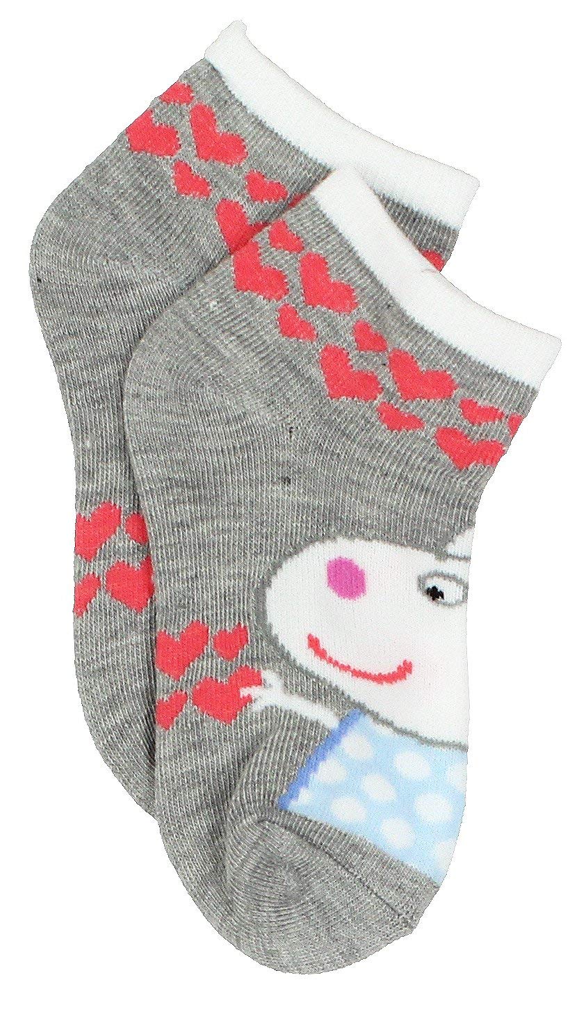 Peppa Pig Girls 6 pack Socks (X-Small (2-4), Friends Quarter Multi)