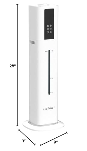 Humidifiers for Bedroom Large Room Home, 8L Top Fill Cool Mist Humidifiers for Baby and Plants, 360°Rotation Nozzles, Essential Oil Diffuser, Customized Humidity, Sleep Mode (White)