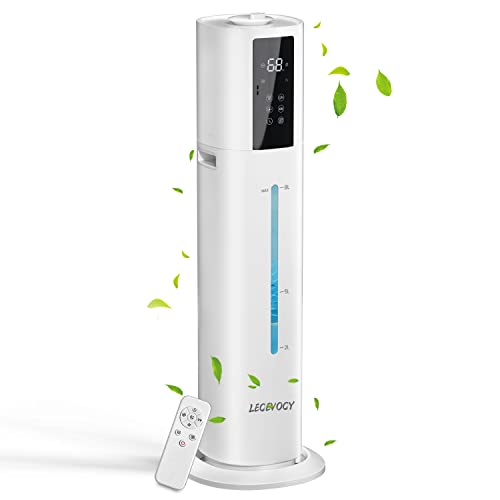 Humidifiers for Bedroom Large Room Home, 8L Top Fill Cool Mist Humidifiers for Baby and Plants, 360°Rotation Nozzles, Essential Oil Diffuser, Customized Humidity, Sleep Mode (White)