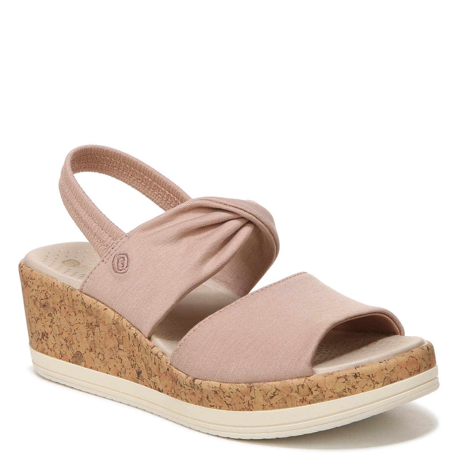BZees Womens Remix Slingback Wedge Sandal, Brown Linen, 8.5 US