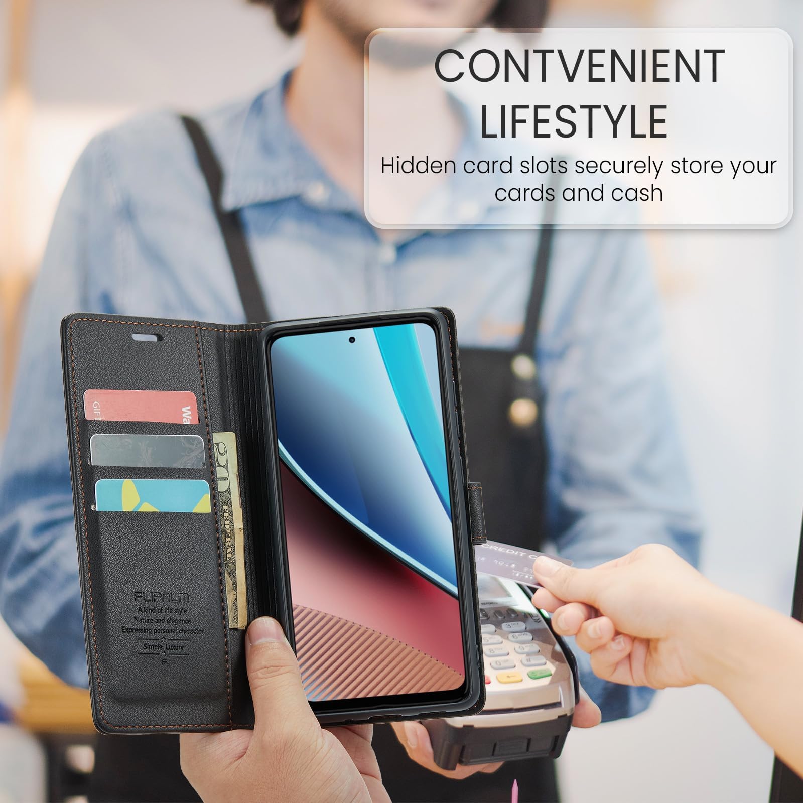 FLIPALM for Samsung Galaxy S20 FE 5G Wallet Case with RFID Blocking Credit Card Holder, PU Leather Folio Flip Kickstand Protective Shockproof Cover Women Men for Samsung S20 FE 6.5" Phone case(Black)