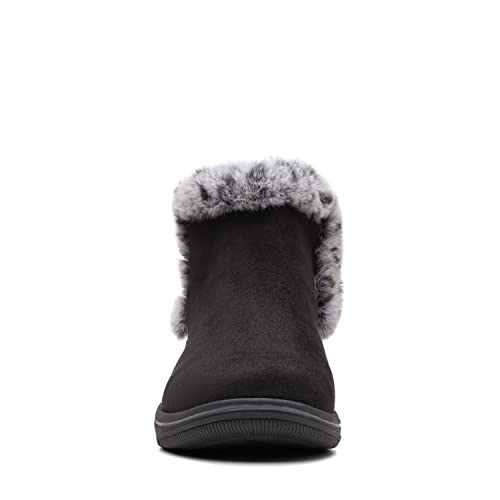 Clarks Women's Breeze Fur Ankle Boot, Black, 8