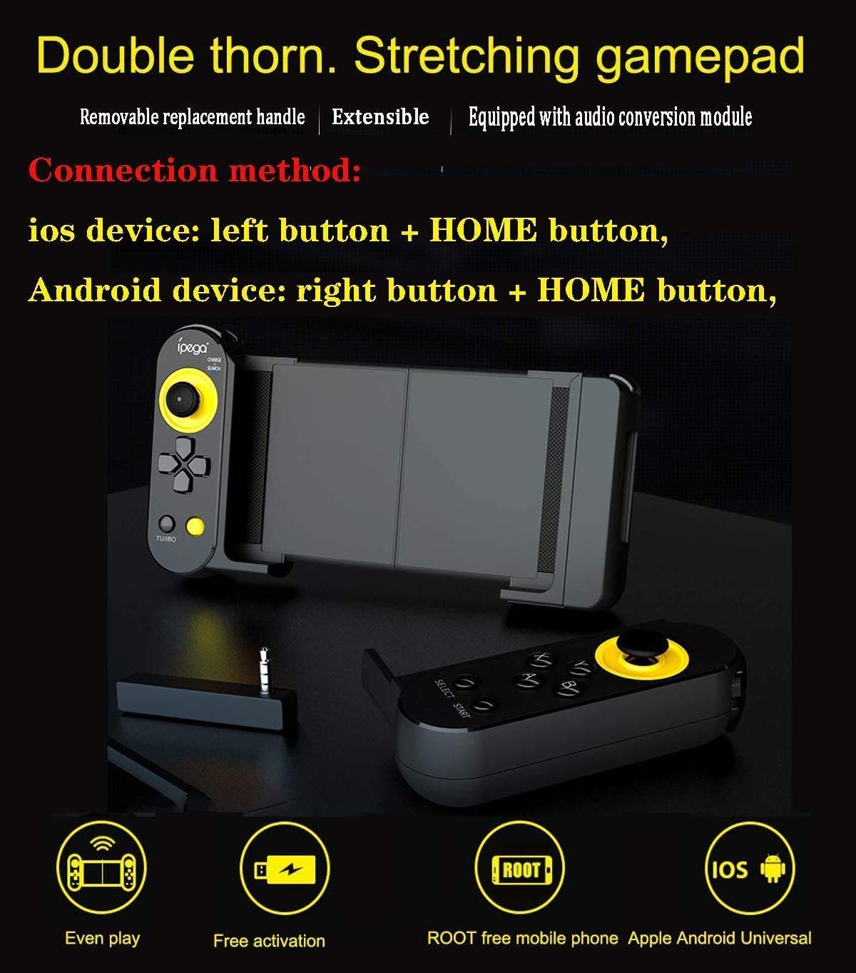 ipega-PG-9167 phone Wireless game controller for iPhone14/13/12/11/X,XR/ipad for Galaxy S23/S22/S21/S10+/ Note20/10,LG,one Plus,Android Smartphone Tablet (Android 6.0+ IOS13.0+MFI)