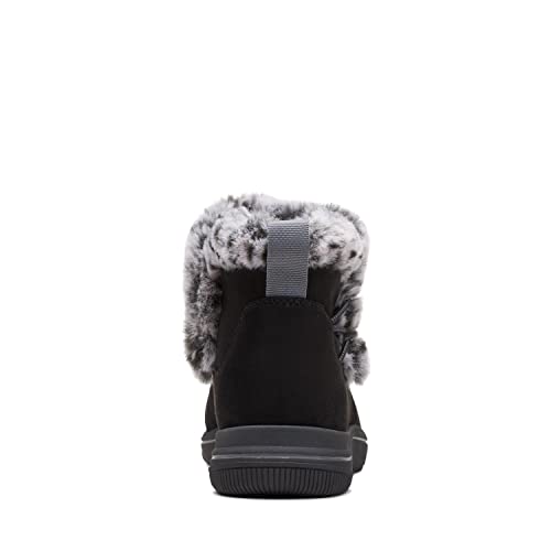 Clarks Women's Breeze Fur Ankle Boot, Black, 8