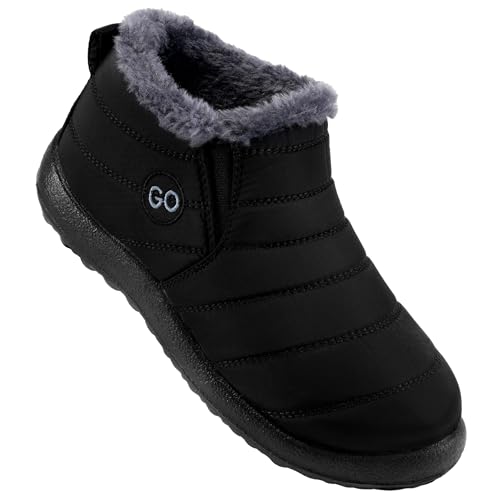 DUOYANGJIASHA Womens Snow Boots Winter Shoes Warm Fur Lined Lining Ankle Booties Waterproof Comfortable Slip On Outdoor Boots for Women