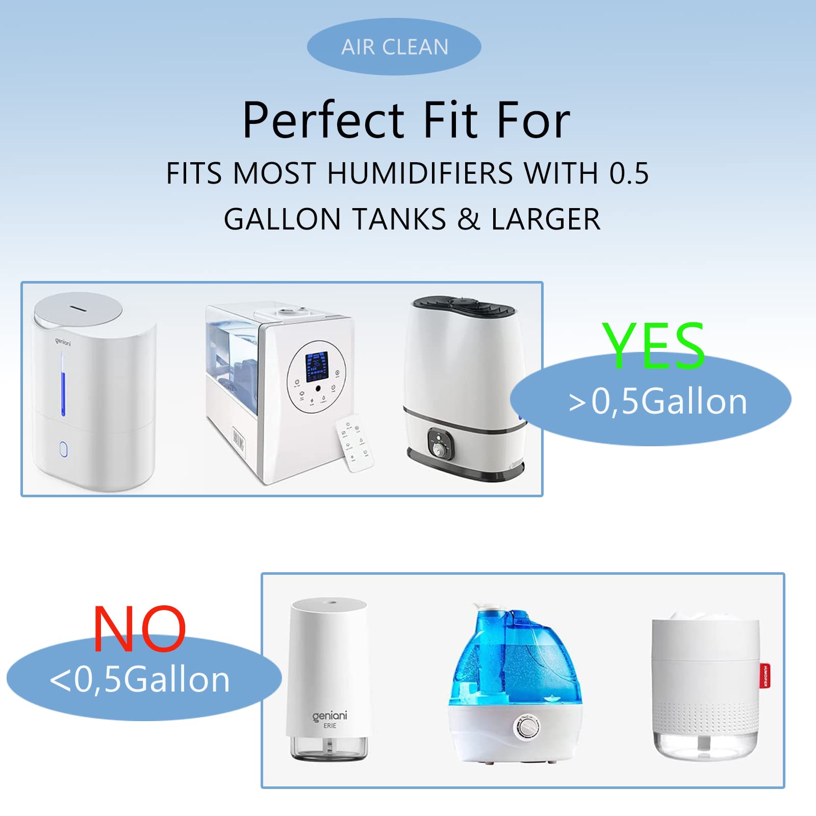 Humidifier Water Cleaning Demineralization Cartridge Filter Compatible with LEVOIT, GENIANI, EVERLASTING, Also Works with All Humidifiers Caliber Larger Than at Least 1.3 in Diameter (20 Pack)