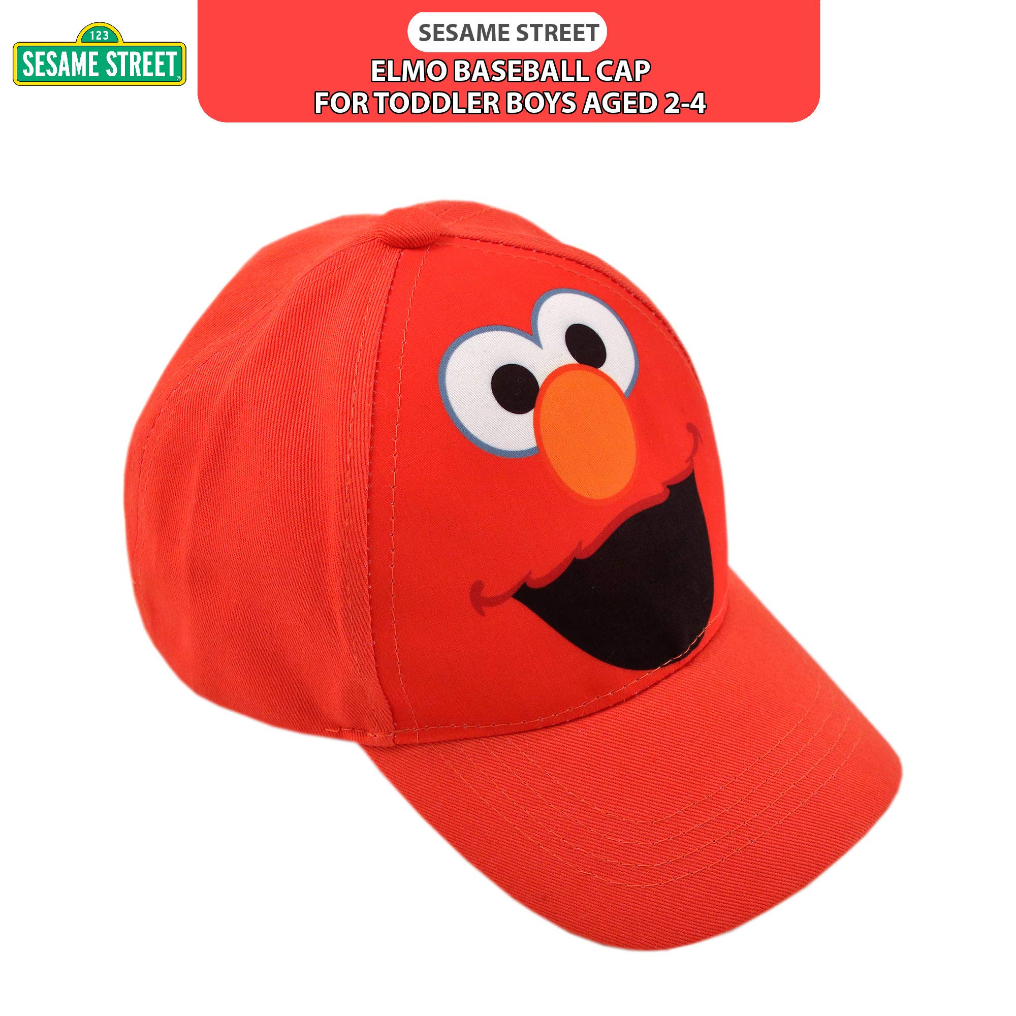 Sesame Street Toddler Boys' Elmo Cotton Baseball Cap, Light Red, Age 2-4