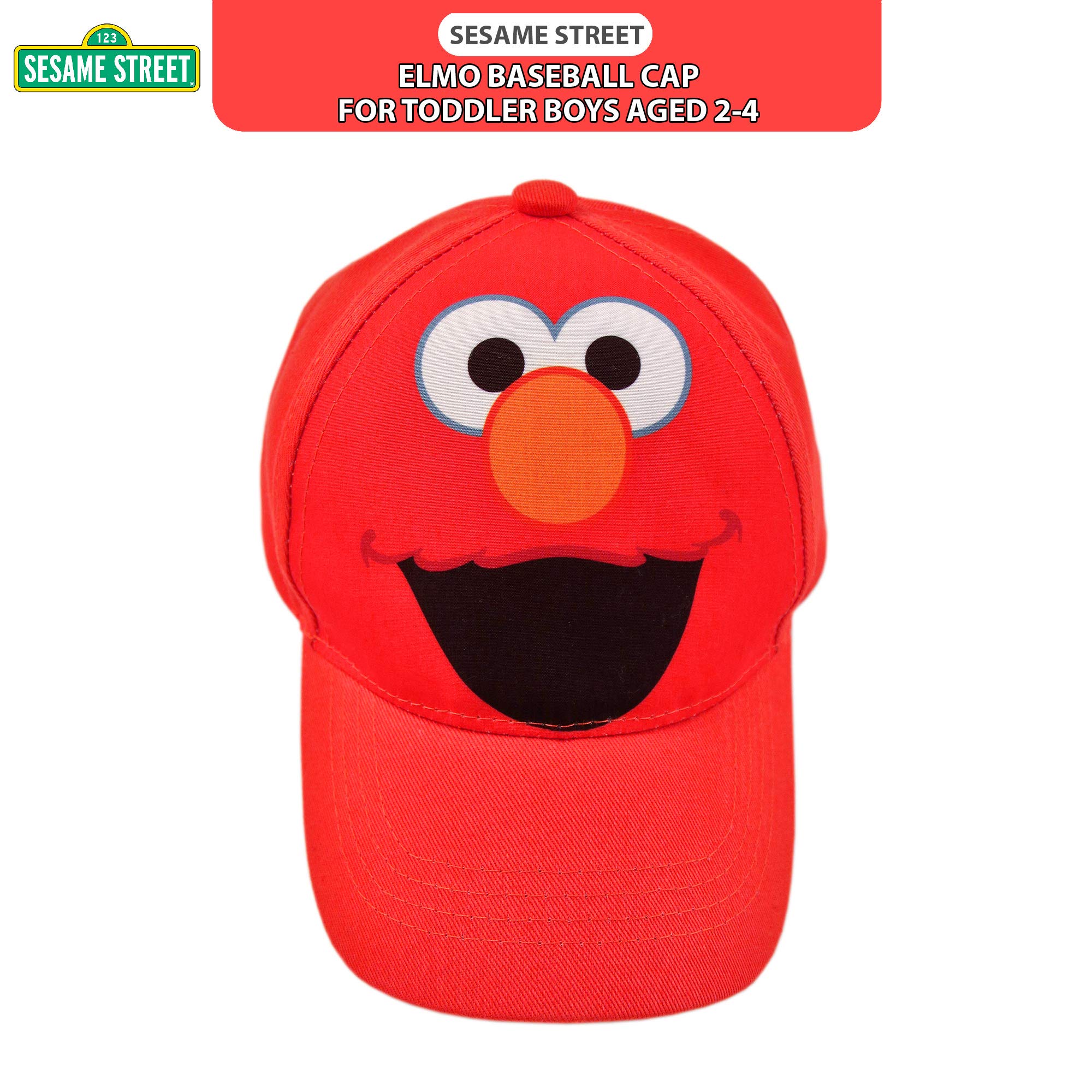 Sesame Street Toddler Boys' Elmo Cotton Baseball Cap, Light Red, Age 2-4