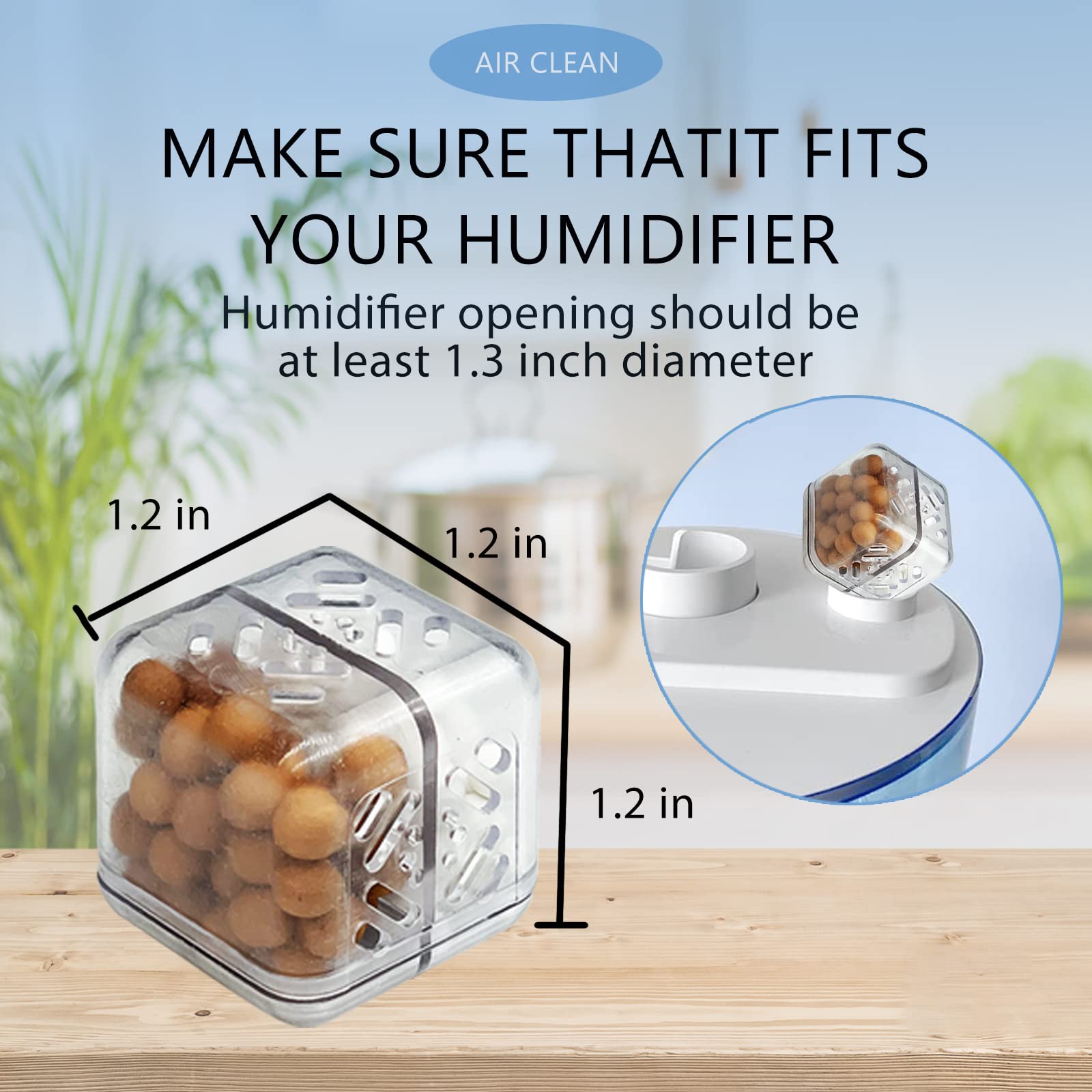 Humidifier Water Cleaning Demineralization Cartridge Filter Compatible with LEVOIT, GENIANI, EVERLASTING, Also Works with All Humidifiers Caliber Larger Than at Least 1.3 in Diameter (20 Pack)