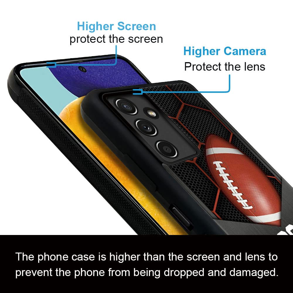DJSOK Case Compatible with Phone case Picture Customized Gifts,Football for case for Samsung Galaxy A13 A53 A14 A03S A71 A32 A71 A54 A23 A22 A51 A21S A42 A12 A73 A81 A82 A72 A33 A52 A24 A34 4G 5G