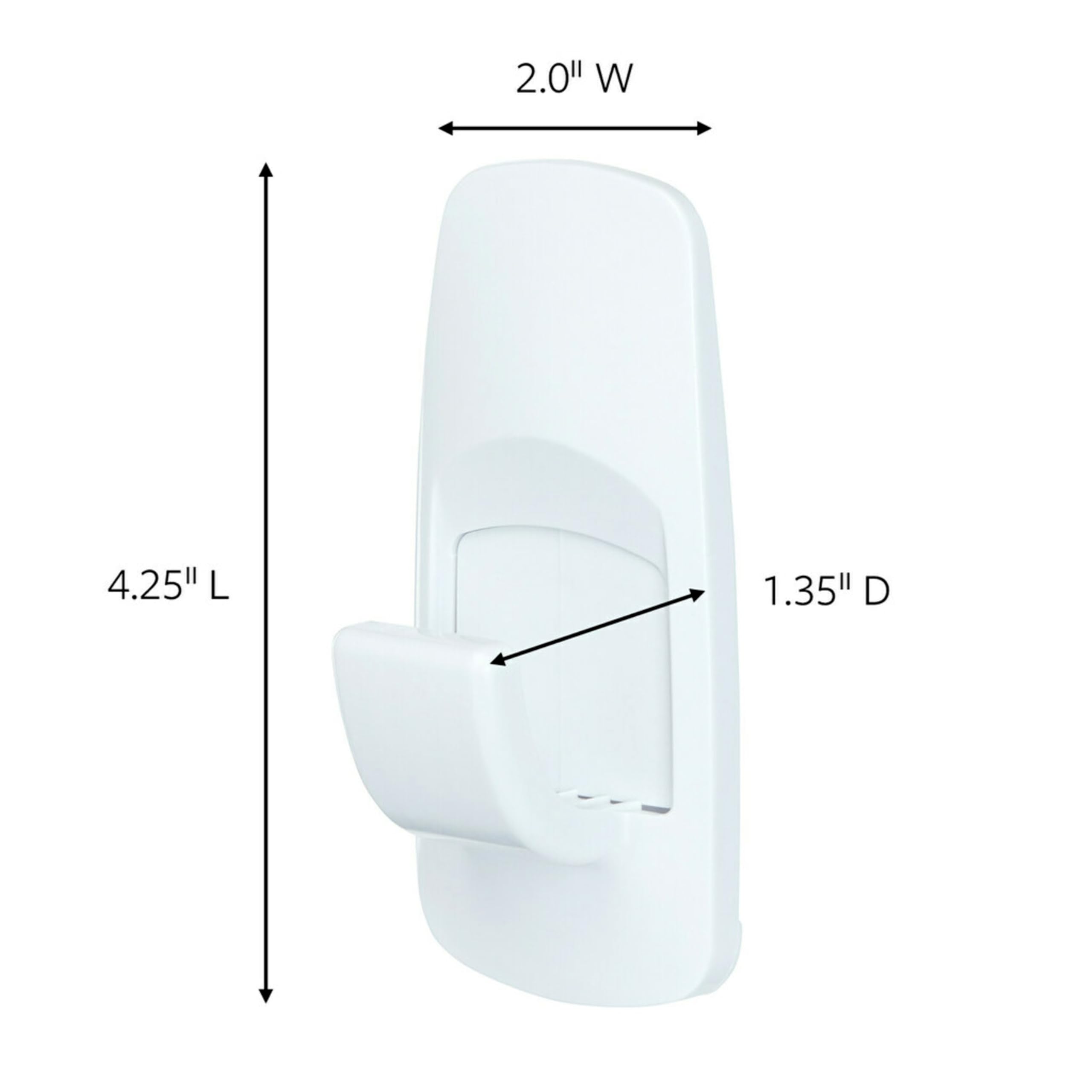 Command Jumbo Utility Hooks, Damage Free Hanging Wall Hooks with Adhesive Strips, No Tools Wall Hooks for Hanging Decorations in Living Spaces, 1 White Hook and 4 Command Strips
