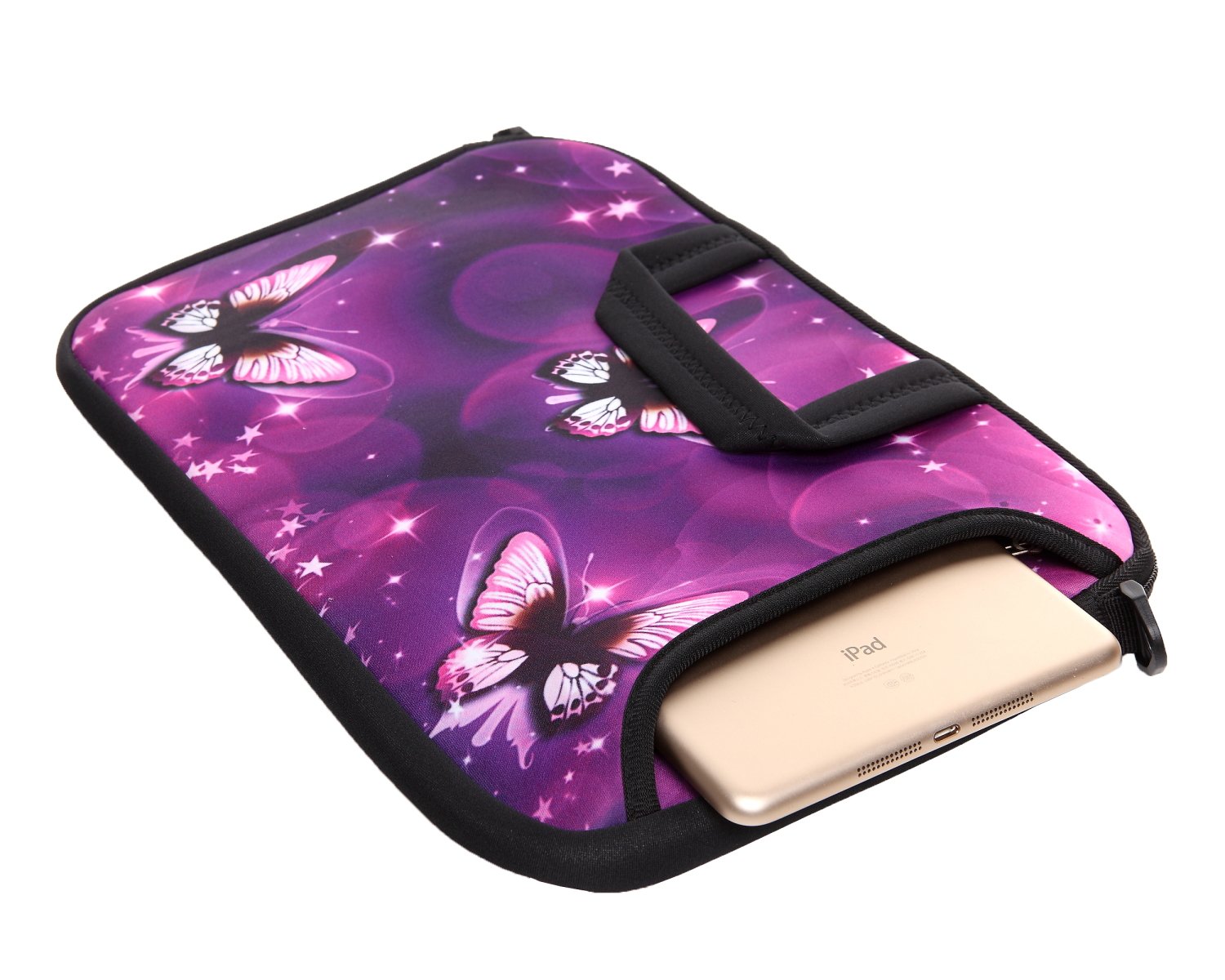 10-Inch Neoprene Laptop Tablet Shoulder Messenger Bag Case Sleeve for 9.7 10 10.1 10.5" Inch Netbook/Ipad Pro/Air (Colourful Butterfly)
