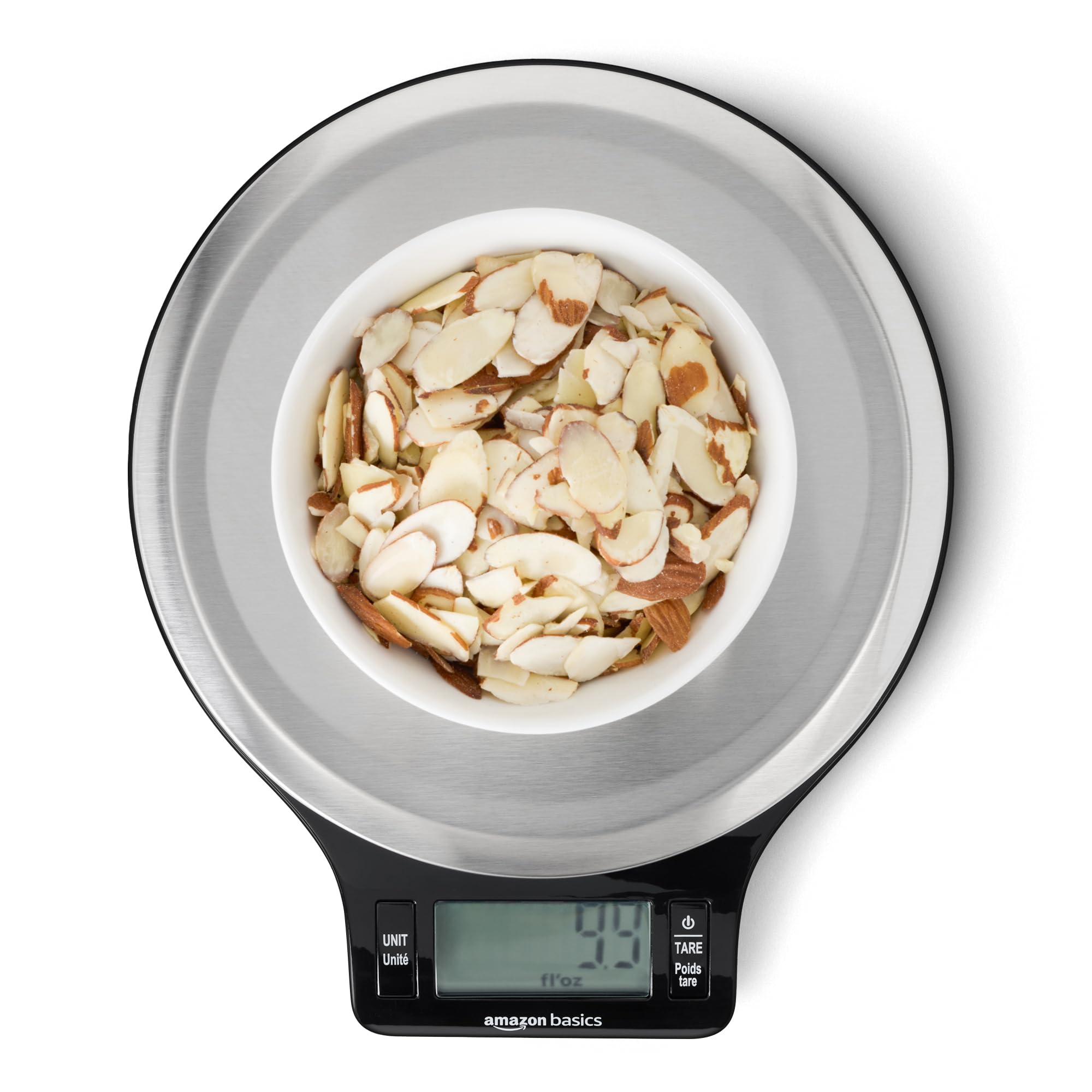 Amazon Basics Stainless Steel Digital Kitchen Scale with LCD Display, Batteries Included