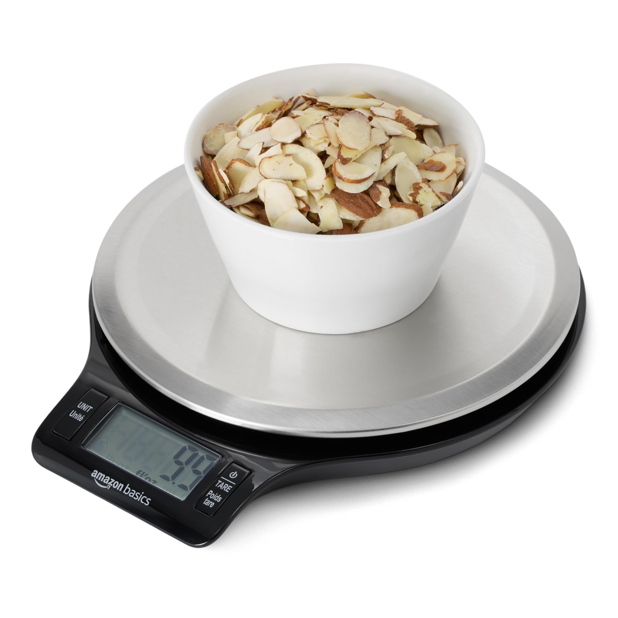 Amazon Basics Stainless Steel Digital Kitchen Scale with LCD Display, Batteries Included