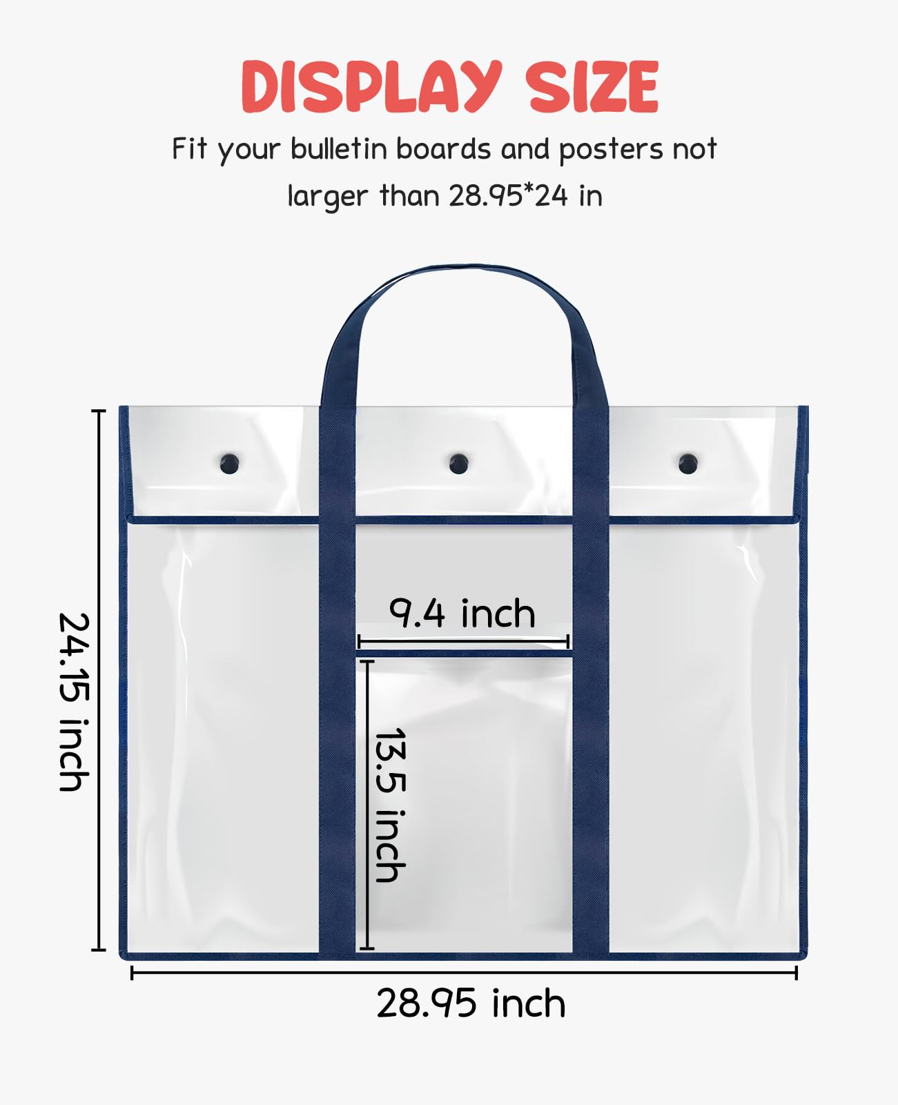 Gamenote 2 Pack Large Poster Storage Bag (31.5"×25.5") Bulletin Board Holder Art Portfolio Container for Teachers Classroom Organization