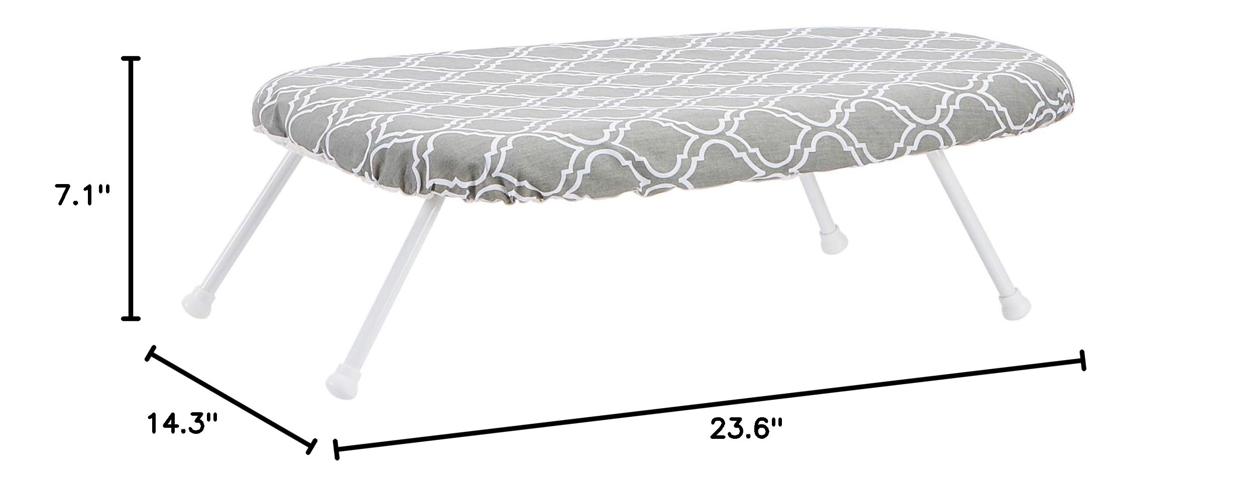 Amazon Basics Tabletop Ironing Board with Folding Legs - Trellis Removable Cover