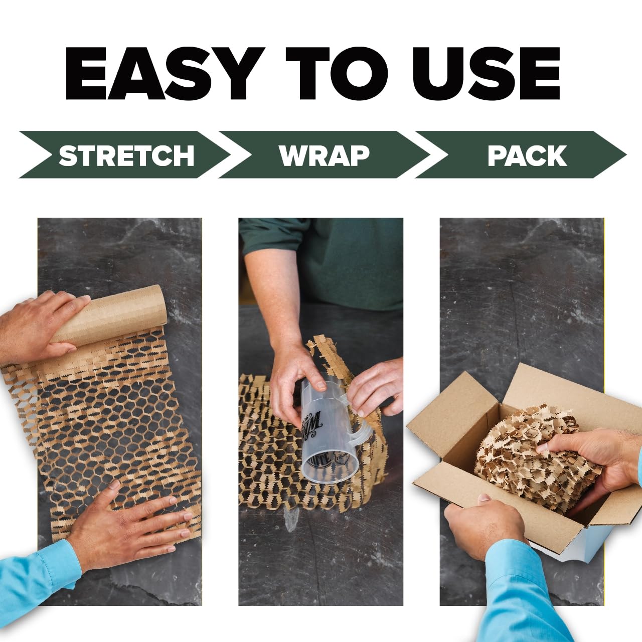 Scotch Cushion Lock Protective Wrap, 12 in x 30 ft, Sustainable Packaging Solution for Packing, Shipping and Moving, No Scissors or Tape Needed, Great Alternative to Bubble Cushion Wrap (PCW-1230)