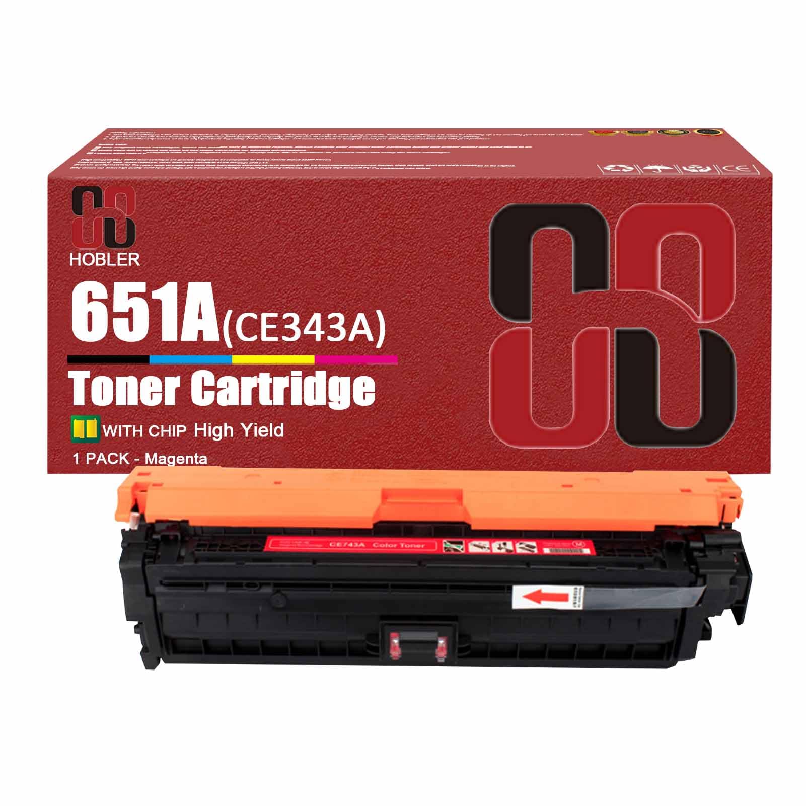 Replacement 651A Toner Cartridges Compatible for HP CE340A CE341A CE343A CE342A Toner Cartridge Work for HP Laserjet Enterprise 700 Color M775dn M775f M775z Printers 1 Magenta Pack