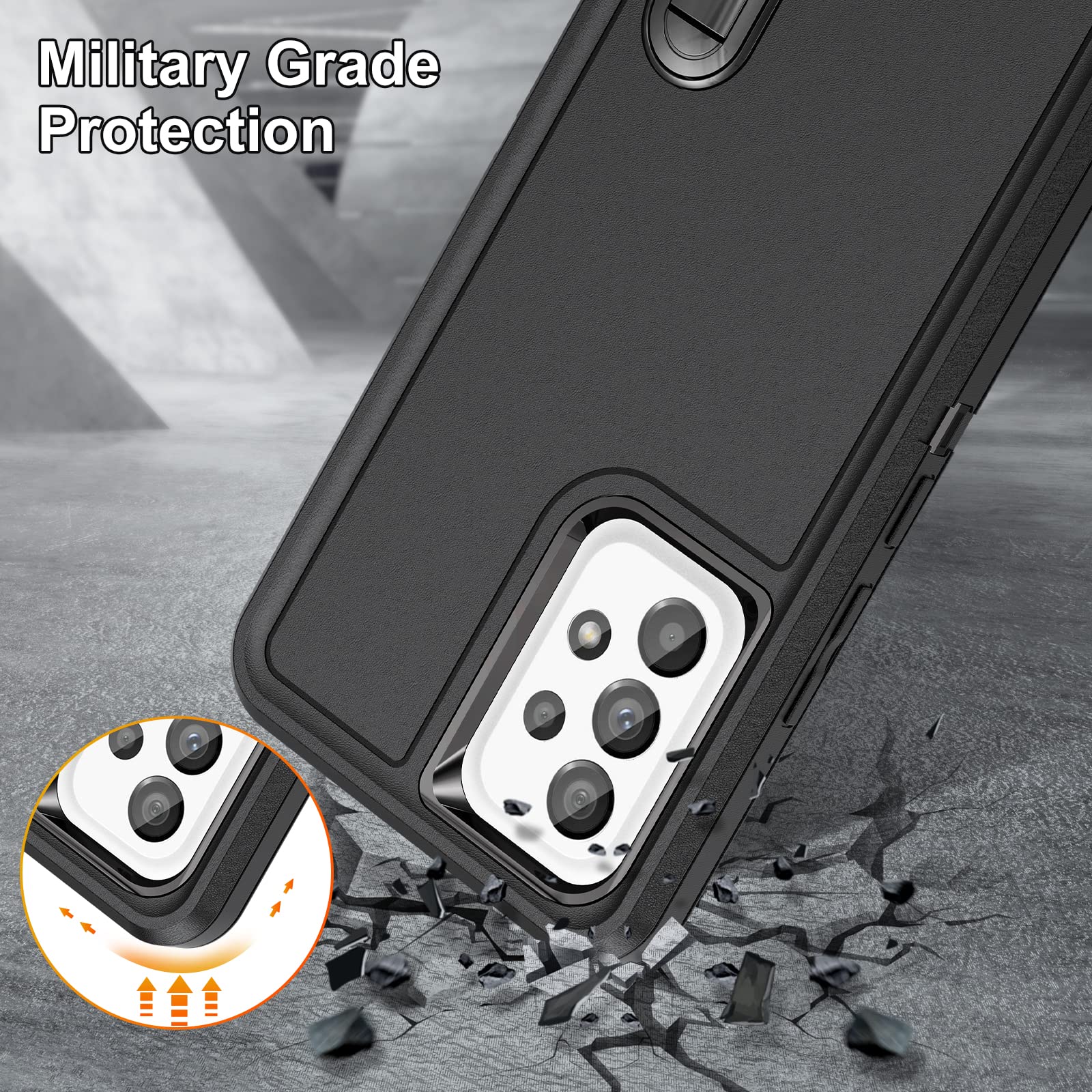 IDweel for Galaxy A53 5G Case with Build-in Kickstand(2022), Heavy Duty Protection Shockproof Anti-Scratch Rugged Slim Fit Protective Durable Case Hard Cover for Samsung Galaxcy A53 5G 6.5 Inch,Black